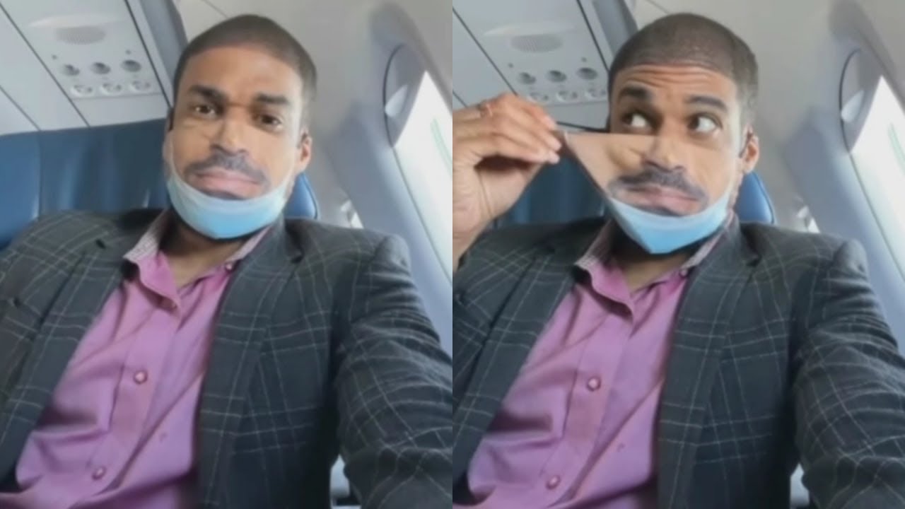 Man Pranks Cabin Crew With Realistic Face Mask | Funny | - YouTube