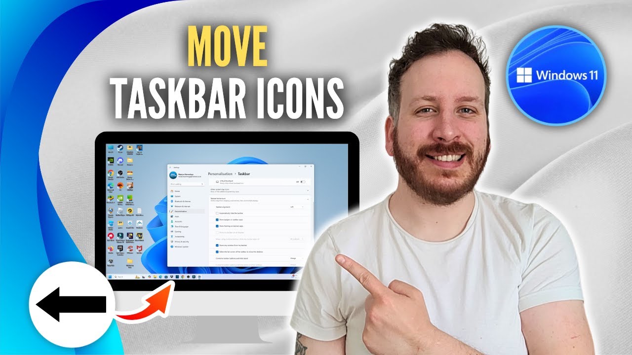 How To Move The Taskbar Icons To The Left On Windows 11 - YouTube
