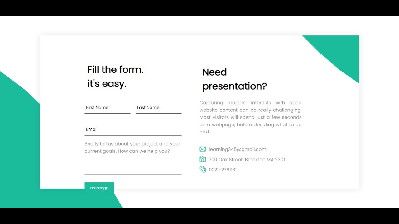 Responsive Contact Us Page Design Using Html CSS HTML Responsive Web Responsive Contact Us Page Design Using Html CSS HTML Responsive Web