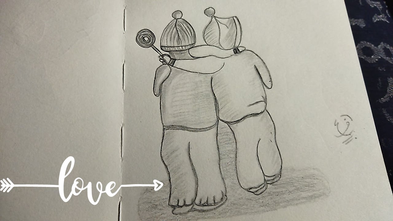 How to draw a sketch that shows Love and Care for Brotherhood - step by ...