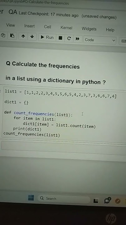 2.23 Calculate the frequencies of a item in list or duplicate of list - YouTube