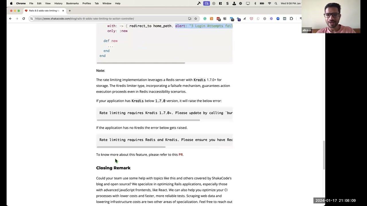 Rails 8.0 adds rate limiting to ActionController - YouTube