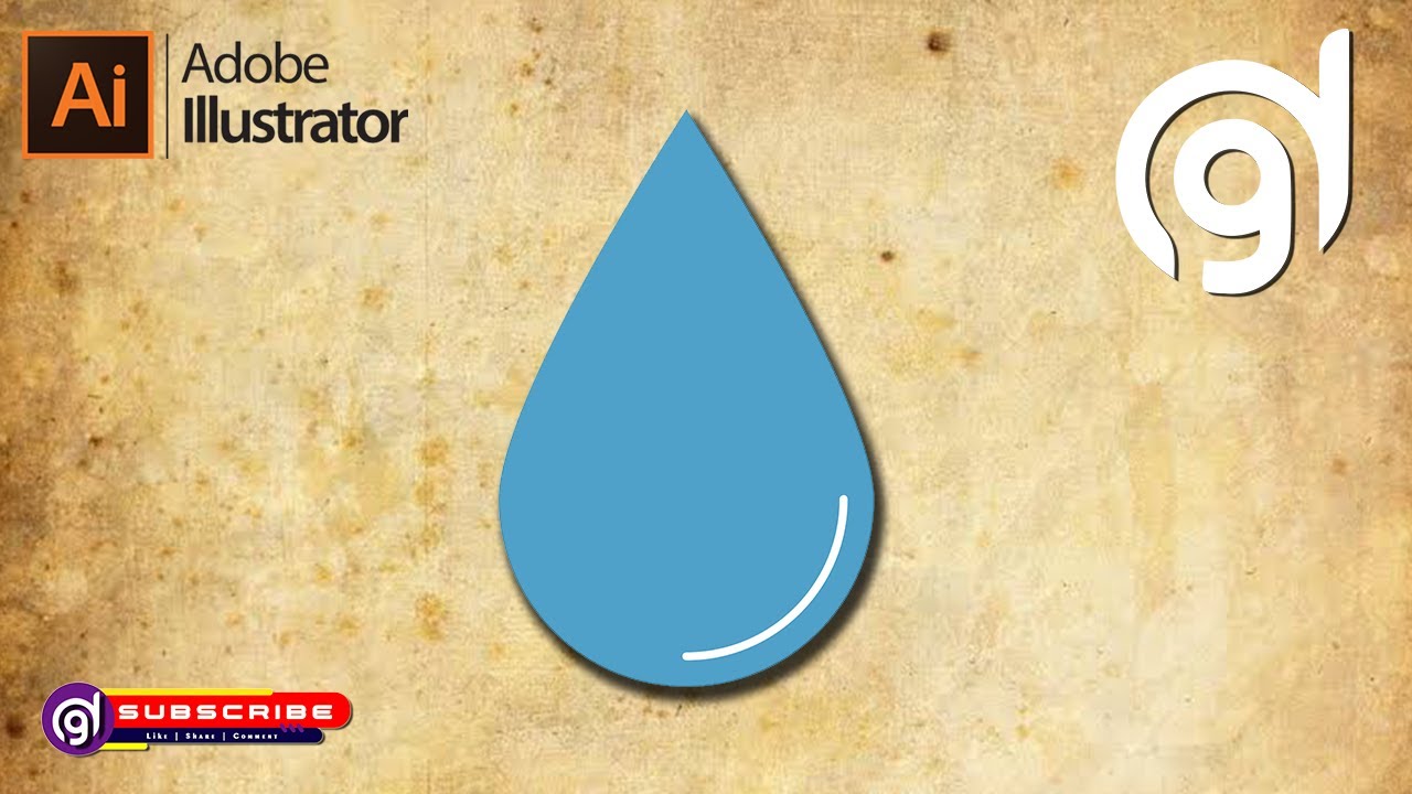 Tutorial Simple Design Water Drop Adobe Illustrator - YouTube