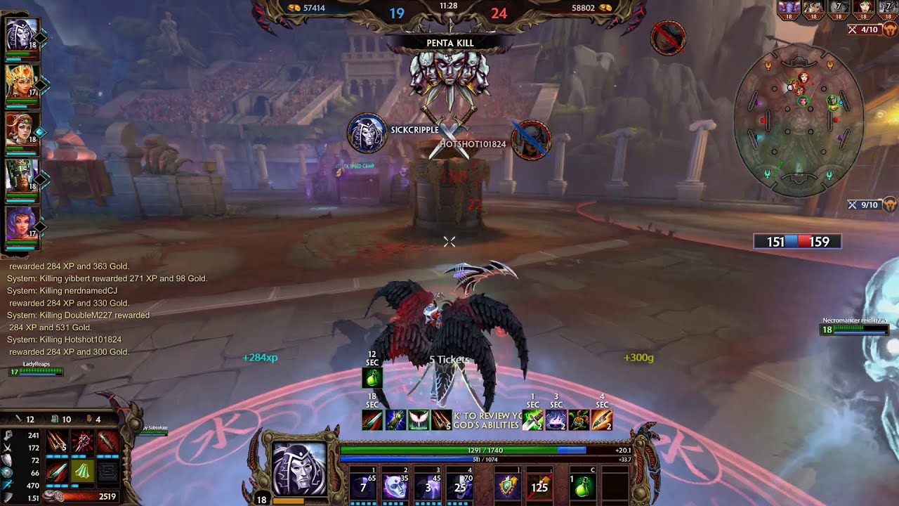 SMITE: Thanatos Penta Kill (Arena) - YouTube