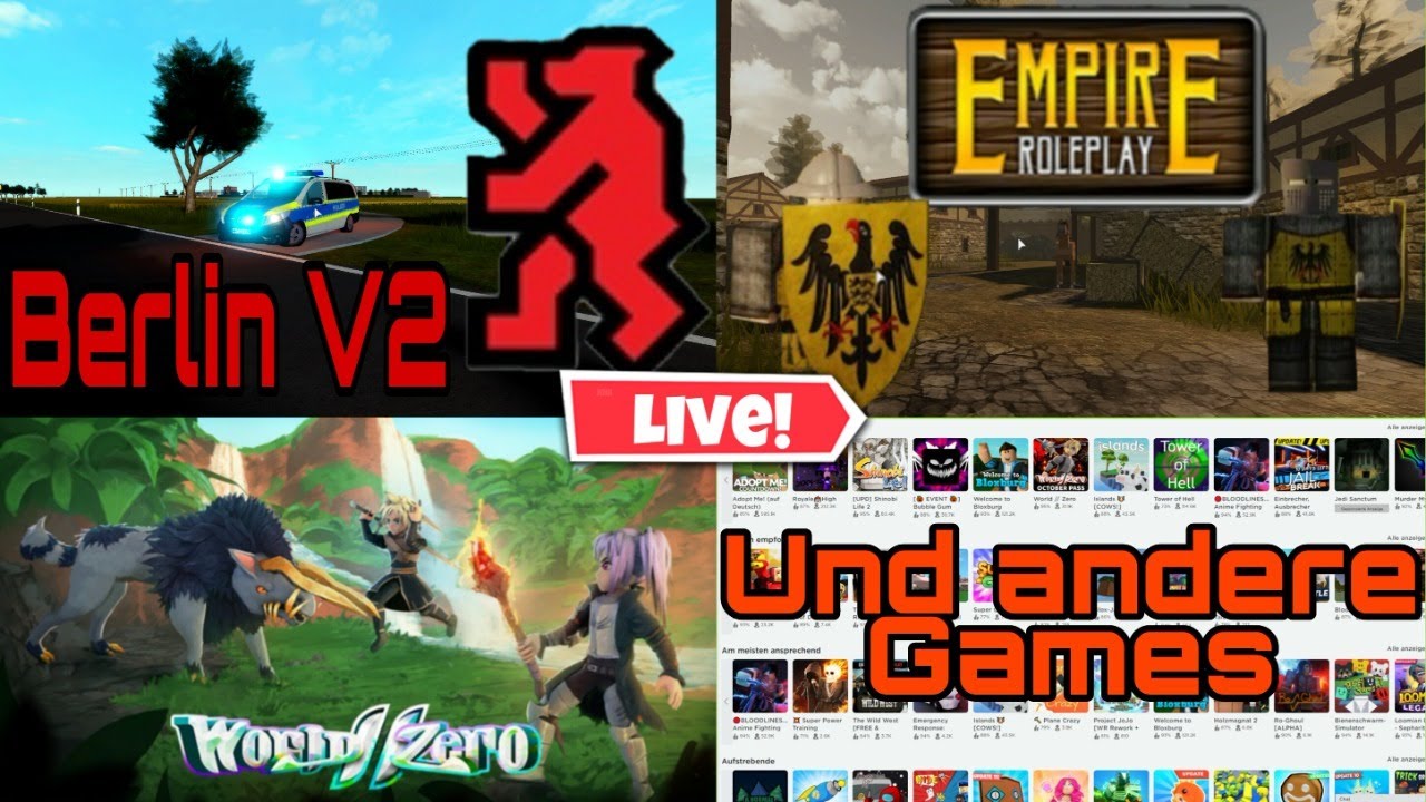 Berlin V2, Brookhaven RP & Andere Roblox Spiele Live (Roblox Deutsch ...