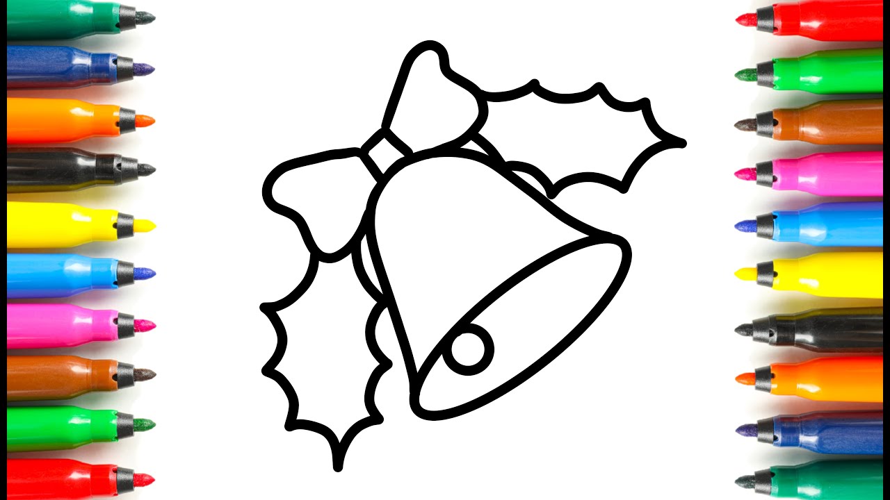 How to draw a Christmas Bell - YouTube