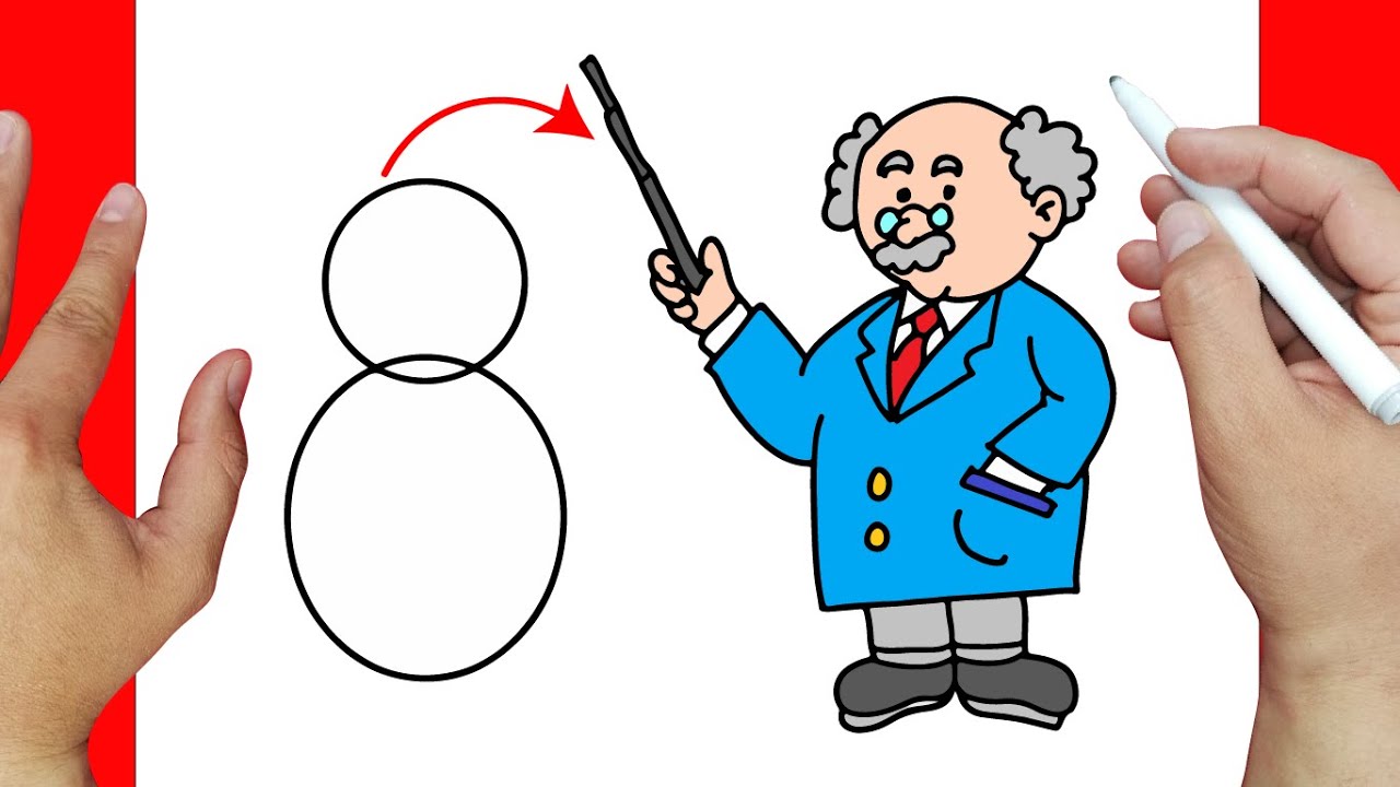 Cómo dibujar un Maestro paso a paso | Dibujos fáciles - YouTube