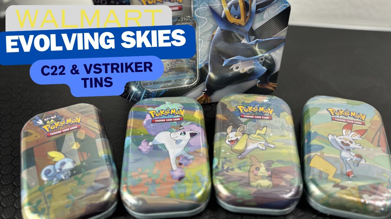 Empoleon v striker tin C22 mini tin evolving skies Walmart find - YouTube