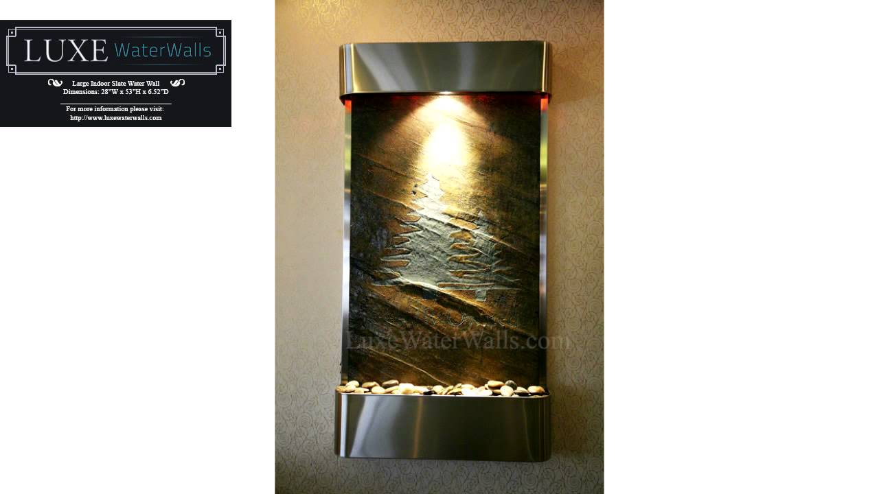 Large Indoor Wall Water Feature - 28 Inches Wide - YouTube
