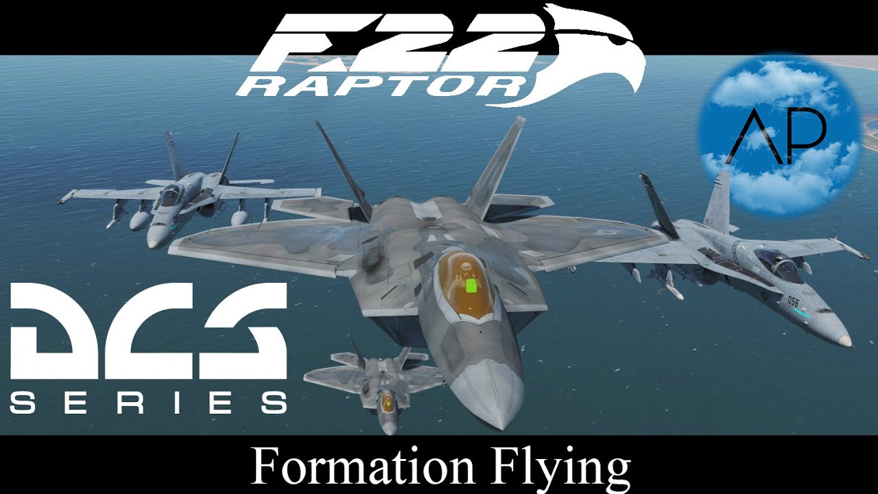 DCS World - Formation Practice with F-22s F-18s AV-8B and a B1 - YouTube