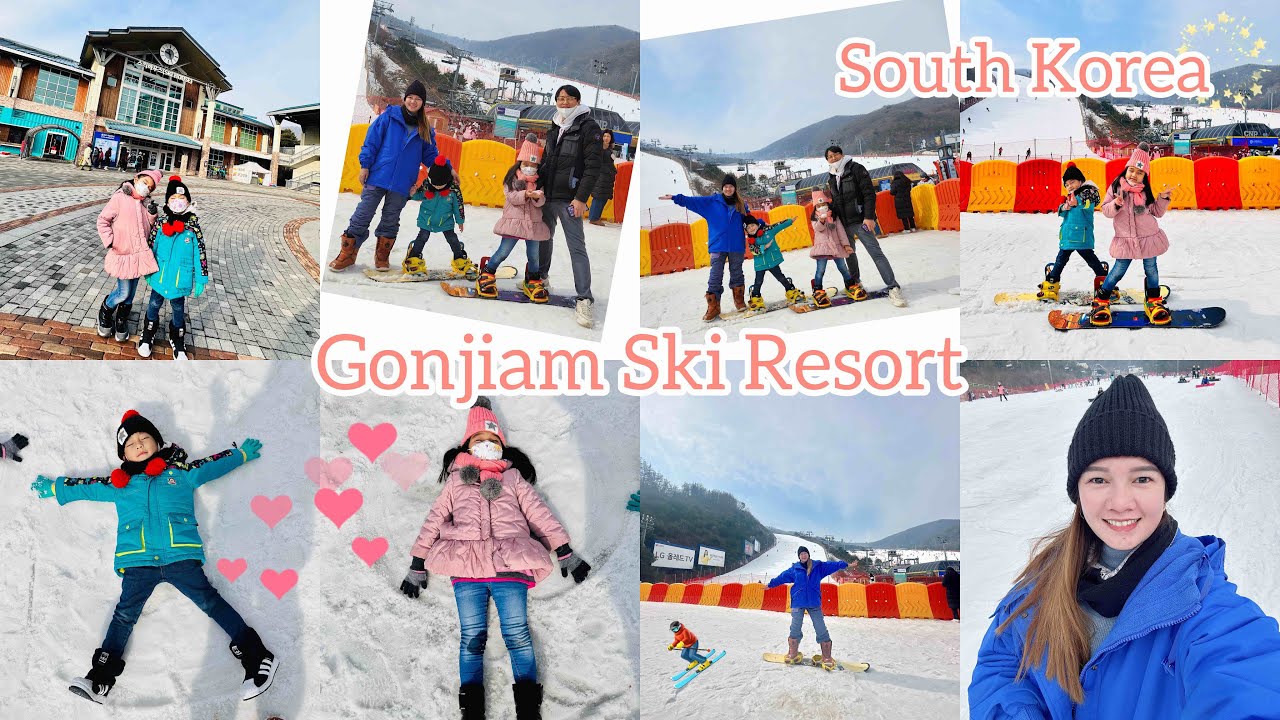 First Time Ski Experience Snowboarding in Gonjiam Ski Resort South ...