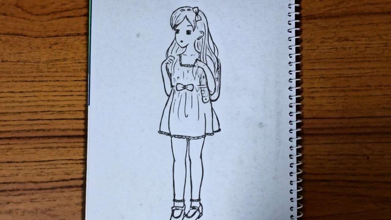 Anime Girl Pencil Drawing Easy Full Body