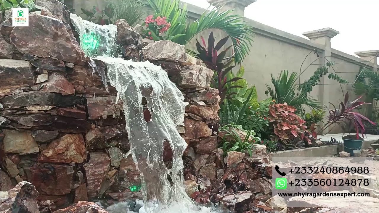 How to build a natural WATER FALL at home. - YouTube