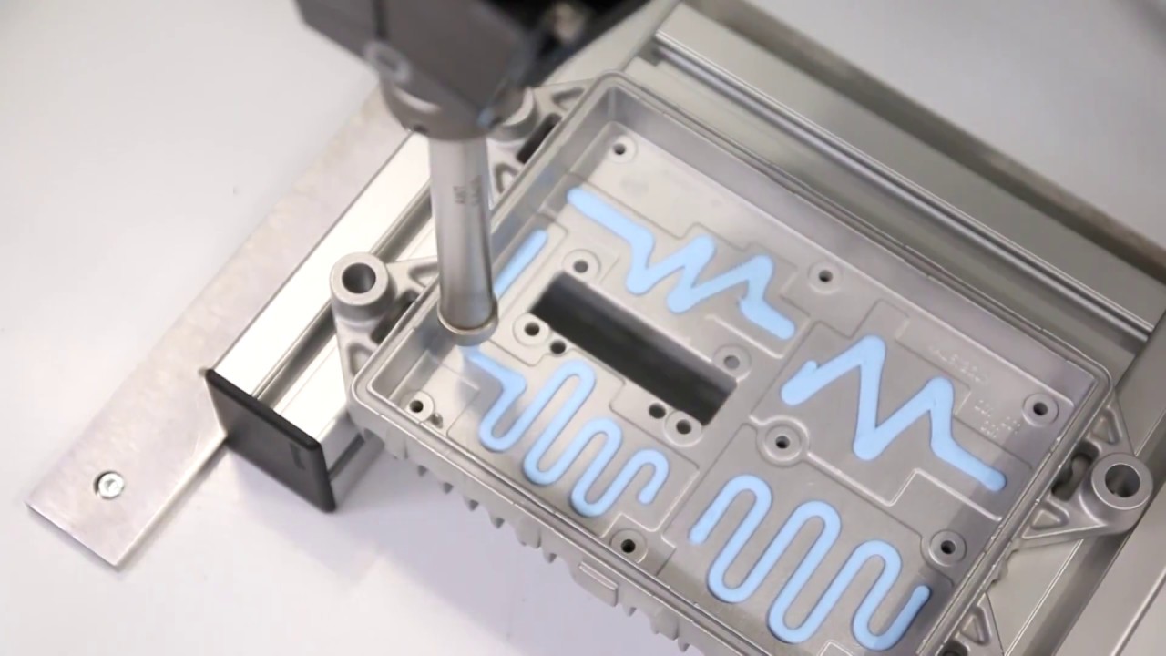 Application of a thermally conductive gap filler (3W/mk) Wacker ...