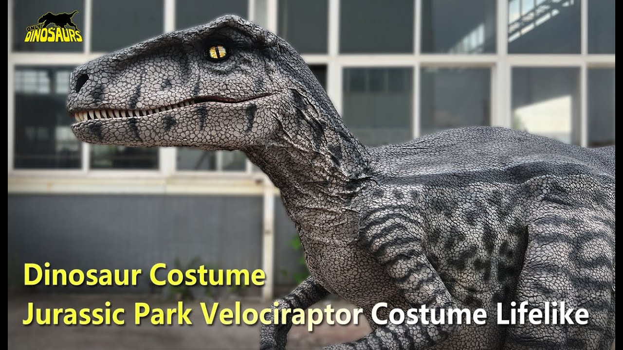 Jurassic Park Velociraptor Costume Lifelike | Dinosaur Costume - YouTube