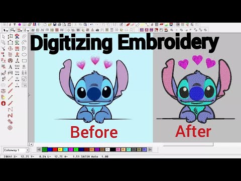 STICH LOGO EMBROIDERY PROGRAM DIGITIZING wilcom ES 65 Designer v9 - YouTube
