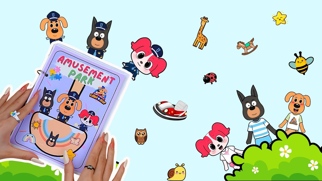 [ Paper DIY ] 5-in-1 Game Book: Sheriff Labrador, Papillon, Dobie ...