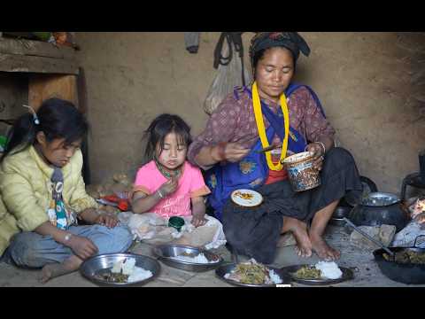 Cooking vegetables with Niuro and Bungur meat in the village ll Rural  village life Nepal