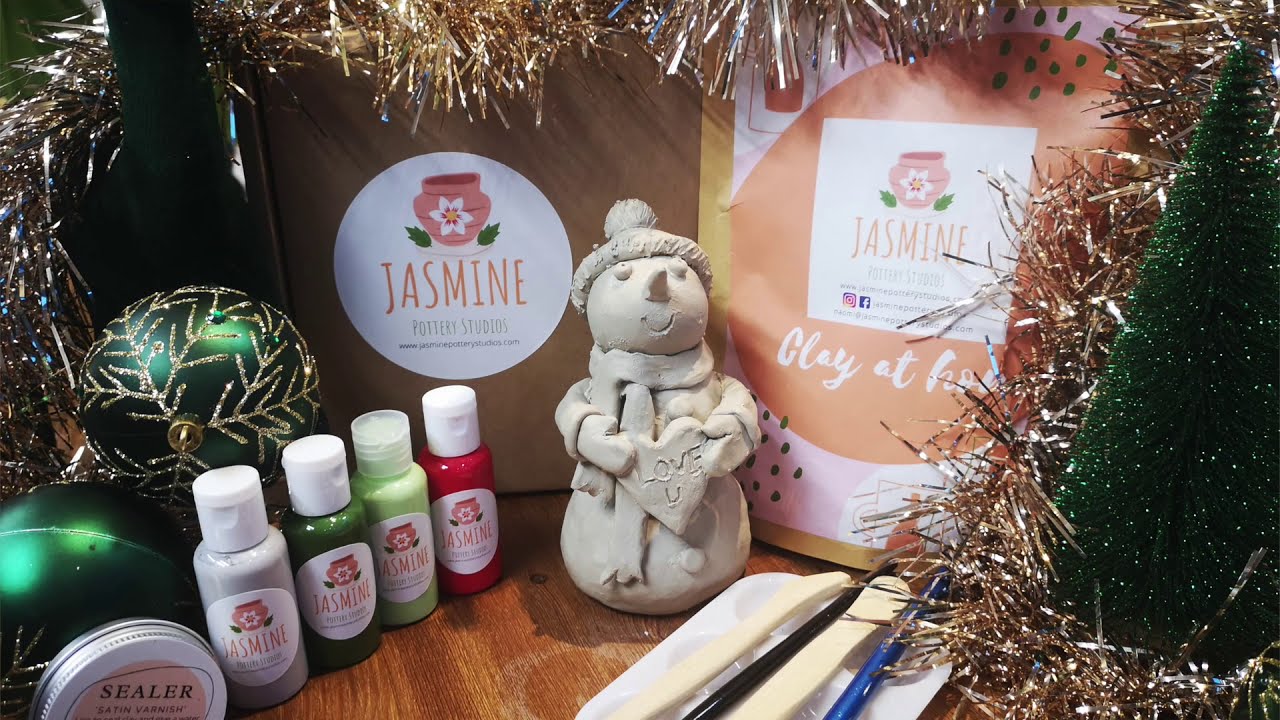 Air Drying Clay project - Make your own Snowman - Jasmine Pottery Studios - YouTube