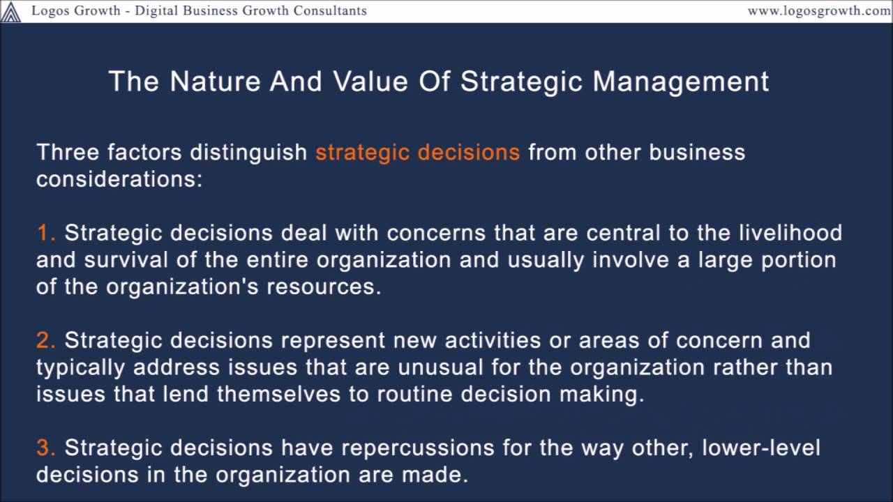 The Nature And Value Of Strategic Management - YouTube