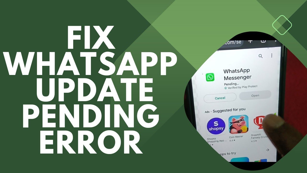 Fix Whatsapp update pending issue ll Problem Solved ll - YouTube