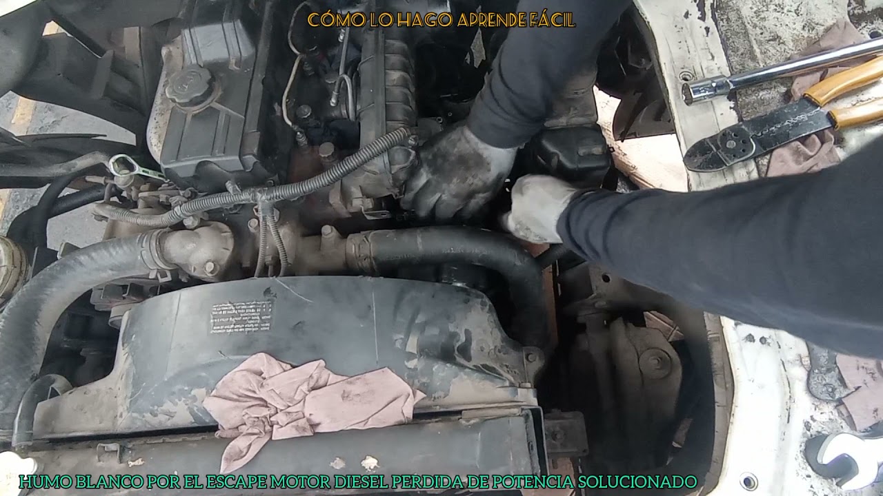 REPARACIÓN HUMO BLANCO POR EL ESCAPE MOTOR DIESEL SOLUCIÓNADO - YouTube