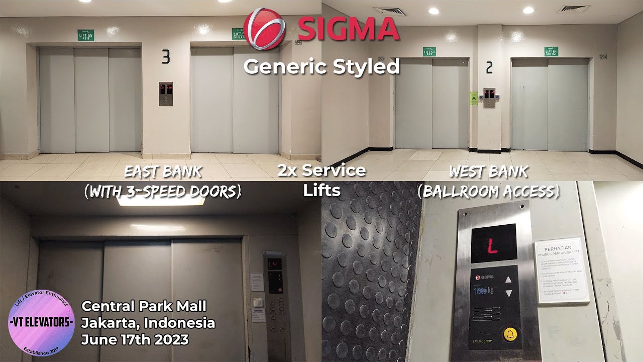 2 Generic SIGMA Traction Service Lifts - Central Park Mall, Jakarta - YouTube