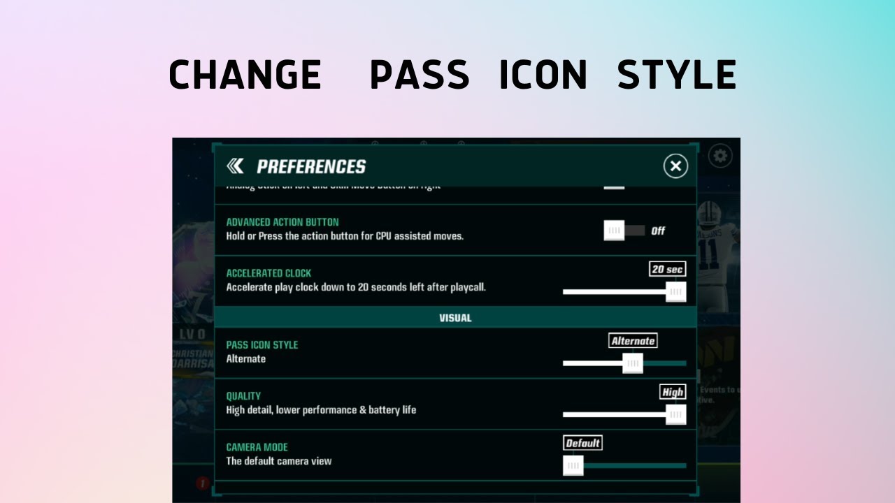 How to change Pass Icon Style In Madden NFL 23 Mobile - YouTube