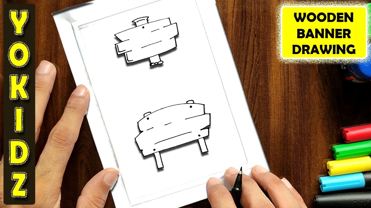 HOW TO DRAW A WOODEN SIGNBOARD - YouTube