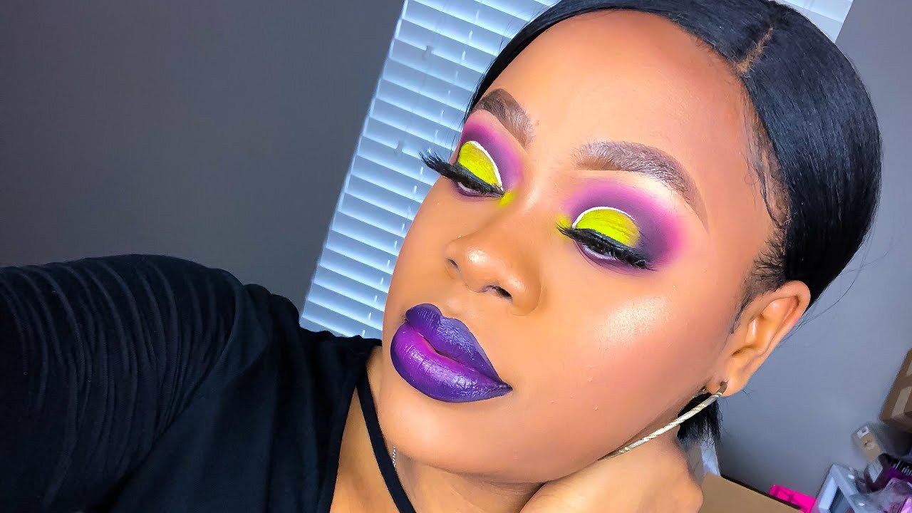 Neon Green Half Cut Crease Makeup Tutorial - YouTube