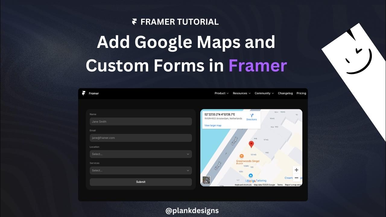 Framer Tutorial: Add Google Map + Custom Form in Framer - YouTube