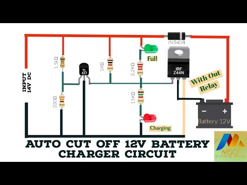 Auto Cut Off 12v Battery Charger circuit with full charge indicator ...