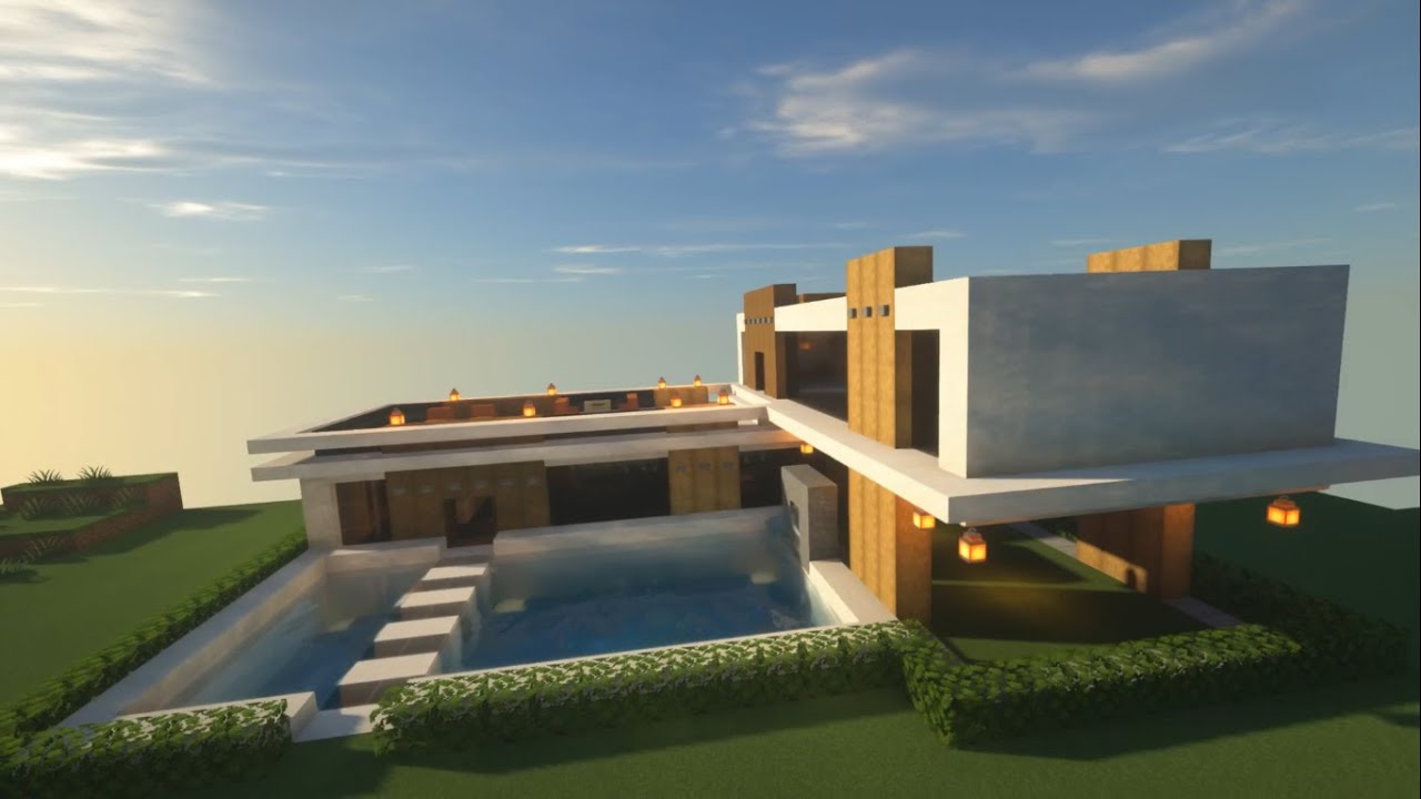 Minecraft | Modern Large House | Time-lapse #1 - YouTube