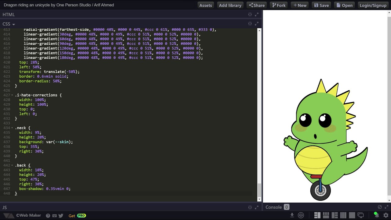 Asmr Programming Dragon Riding A Unicycle In Html And Css No Talking Youtube