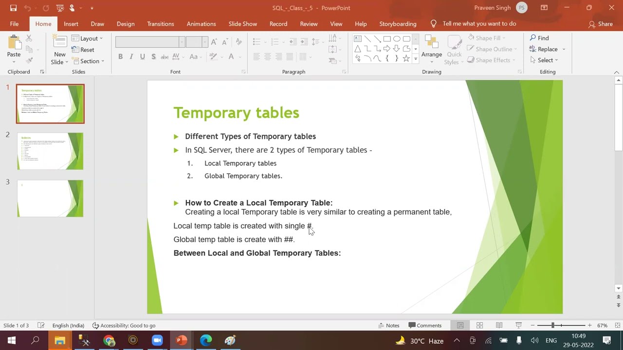 Temporary Table In SQL Server Difference Between Local And Global Temporary Table In SQL Server Difference Between Local And Global