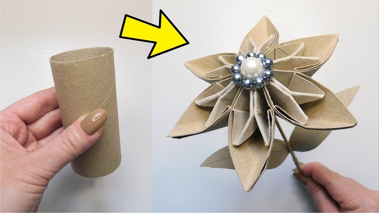 Great Toilet Paper Rolls Recycling Idea 💚 Easy Origami Flower Craft 🌺 ...