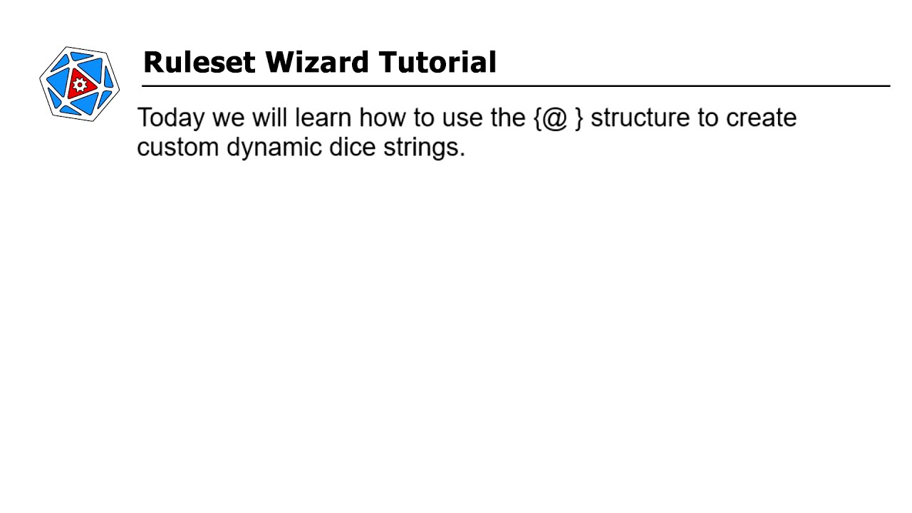 Ruleset Wizard tutorial - Dynamic dice strings - YouTube