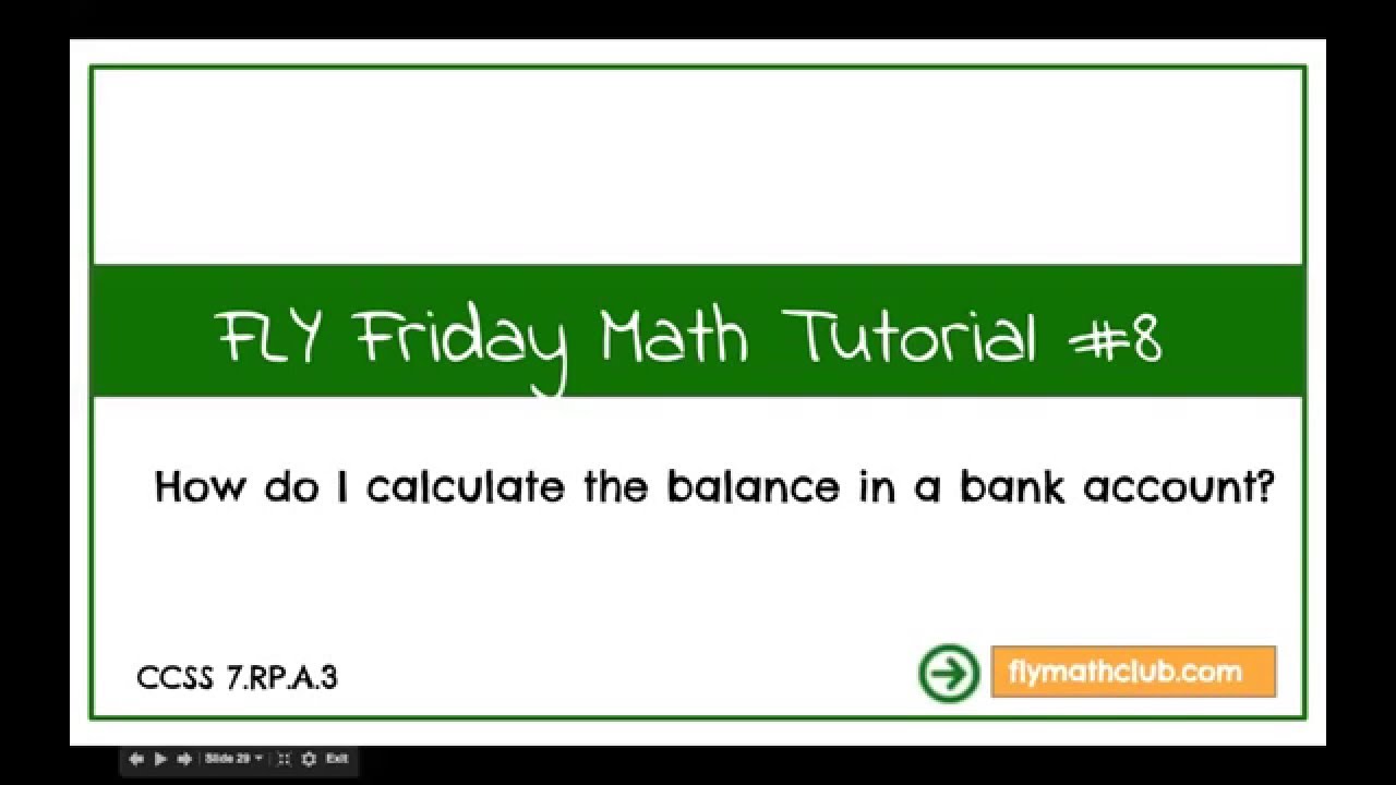 How do I calculate the balance in a bank account? - YouTube