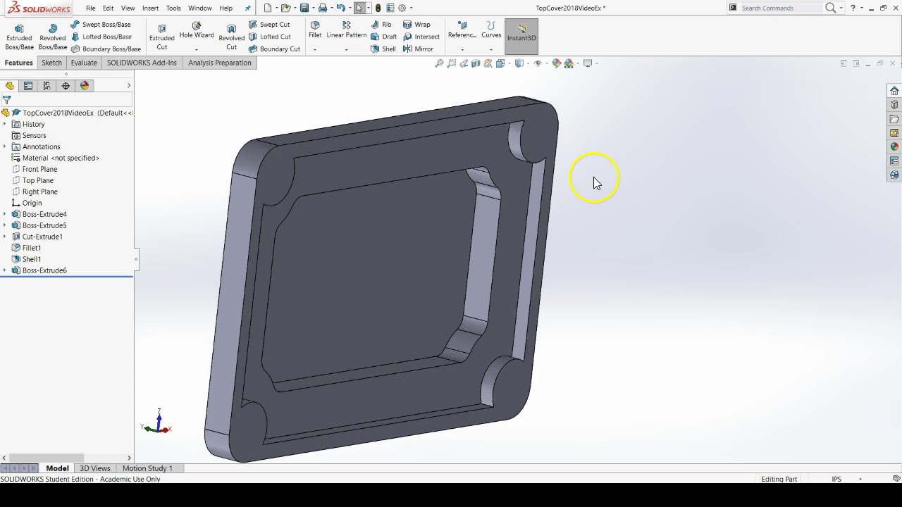 Coradial Relation & Applying Fillet to Features - YouTube