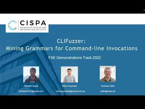 CLIFuzzer: Mining Grammars for Command-Line Invocations - YouTube