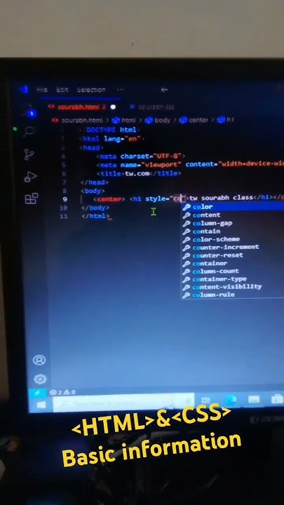 What is HTML & CSS ? Bacis information of this code. #NGC #html #coding ...