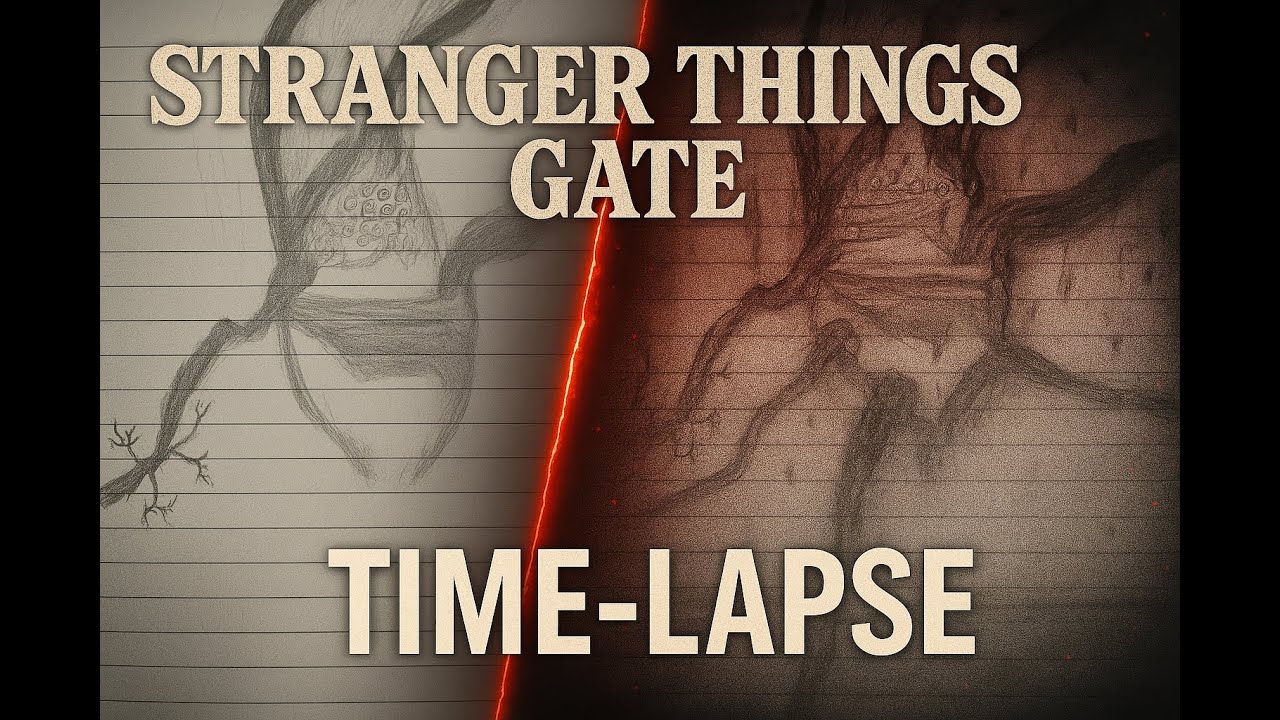 Stranger things gate drawn out of memory - YouTube