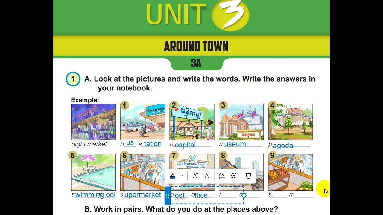 English Grade 11 Unit 3 Around Town 3A Exercise 1 - YouTube