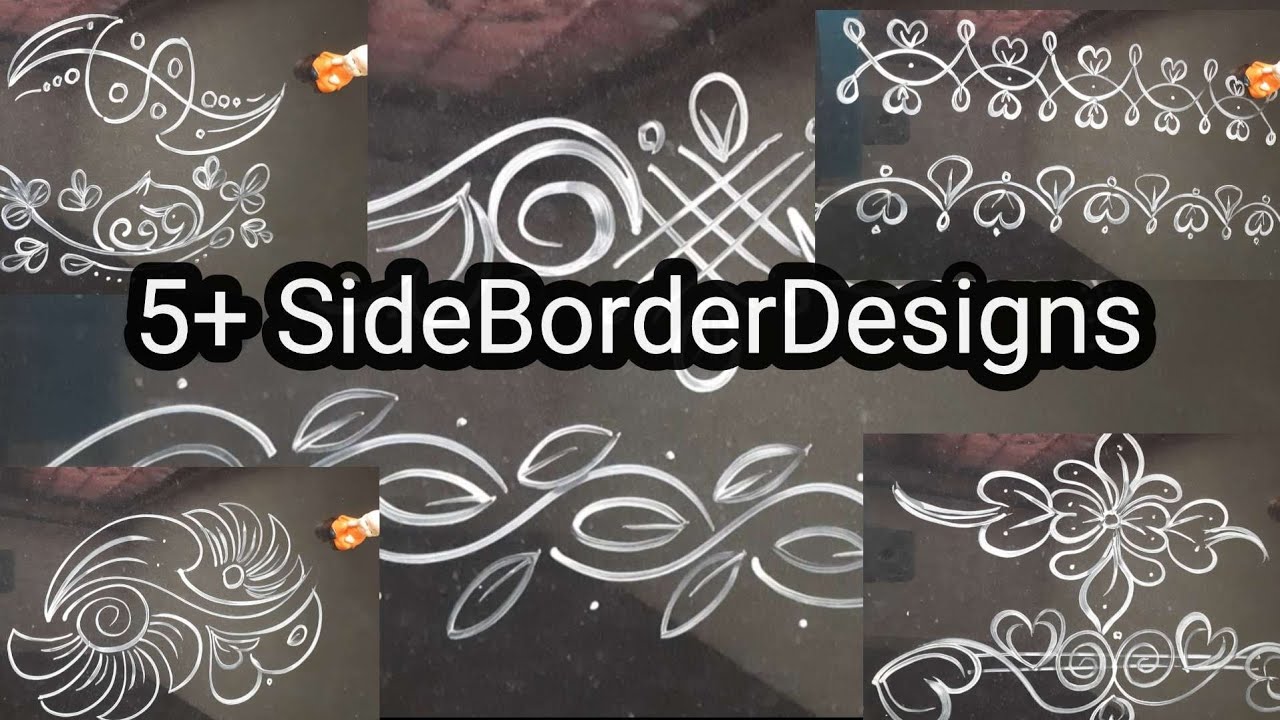 5+ Easy Side Border Designs | Suddha Muggulu Using Brush | Long Lasting ...