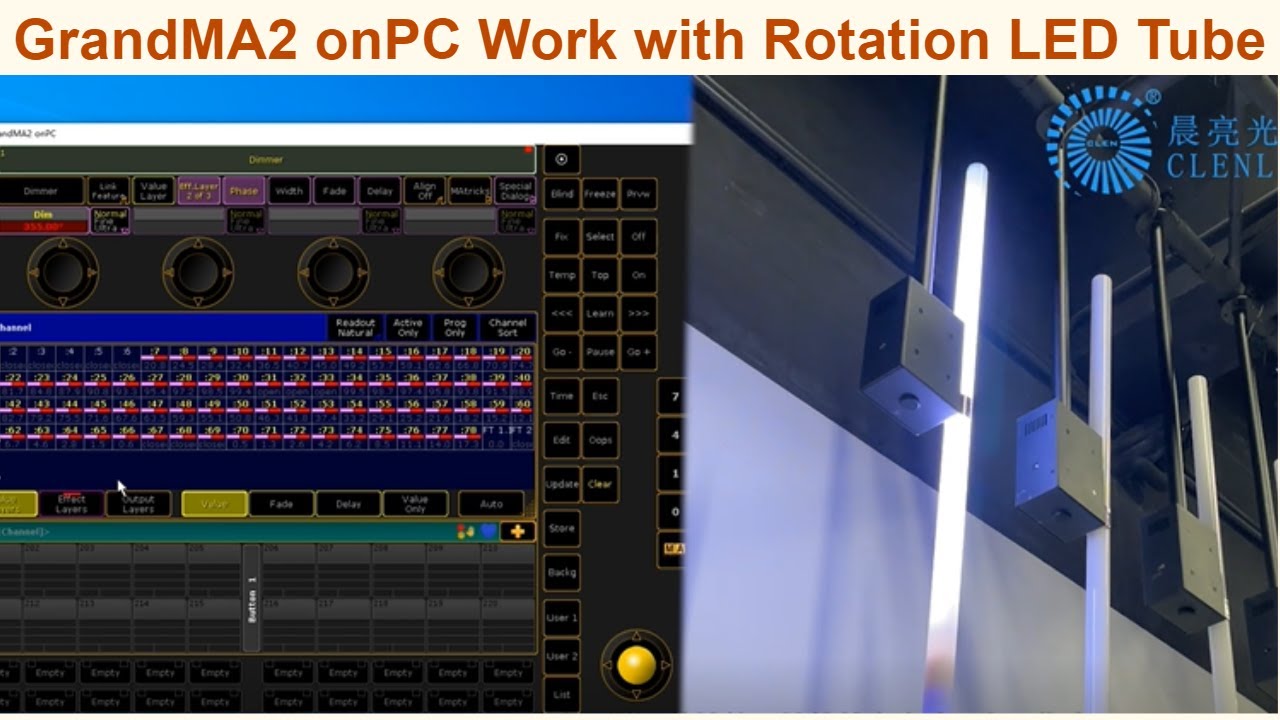 How GrandMA2 onPC lighting desk work with DMX rotation led pixel tube for stage events lights ...