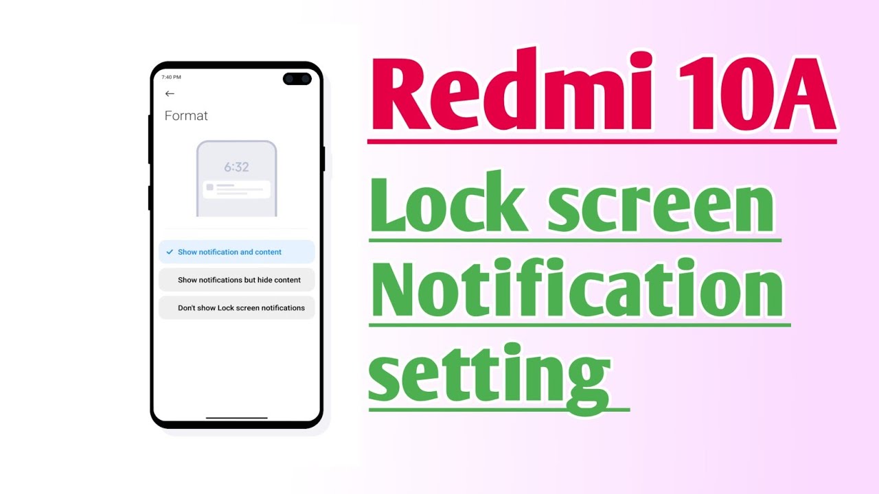 Redmi 10A Lock screen Notification setting - YouTube