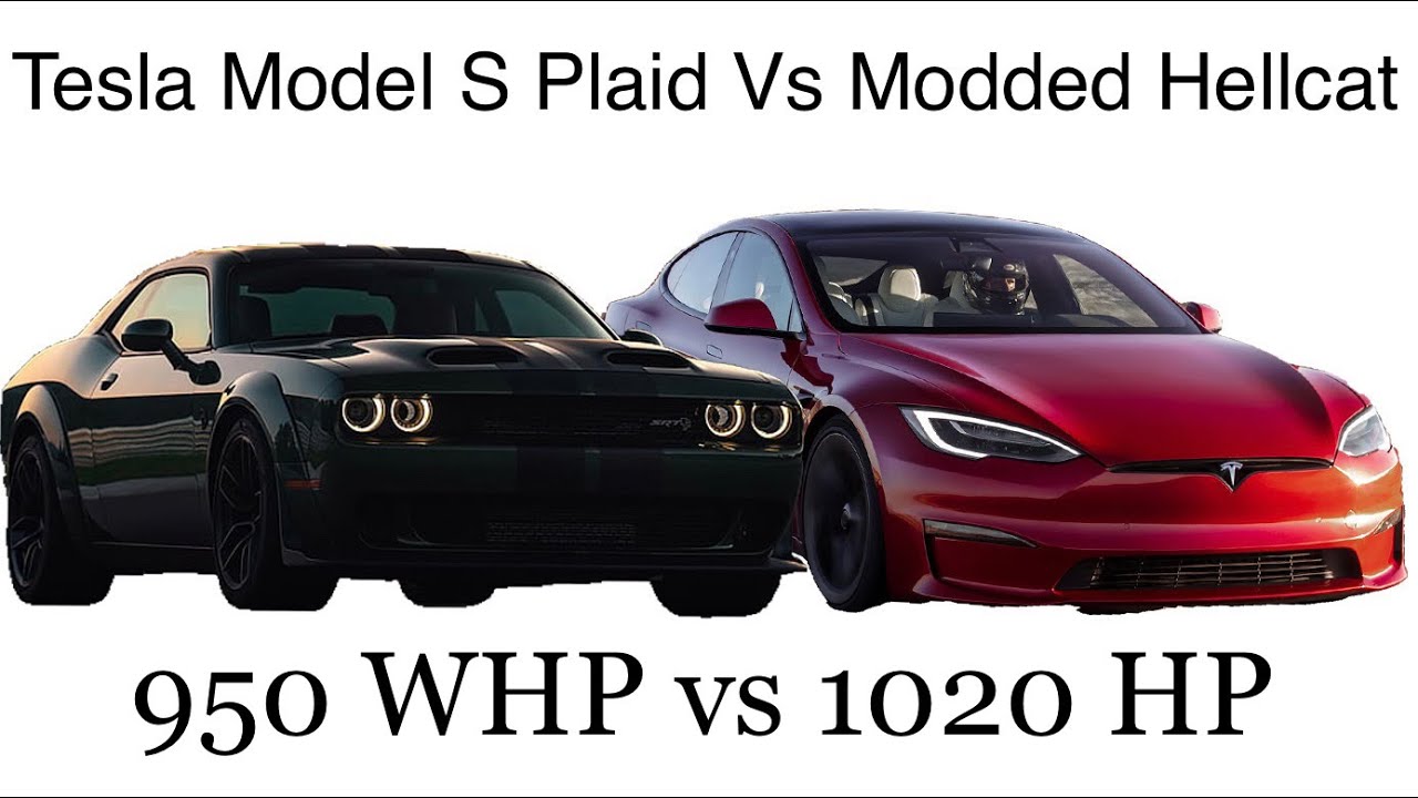 Tesla Model S Plaid vs 950WHP Hellcat Challenger - YouTube