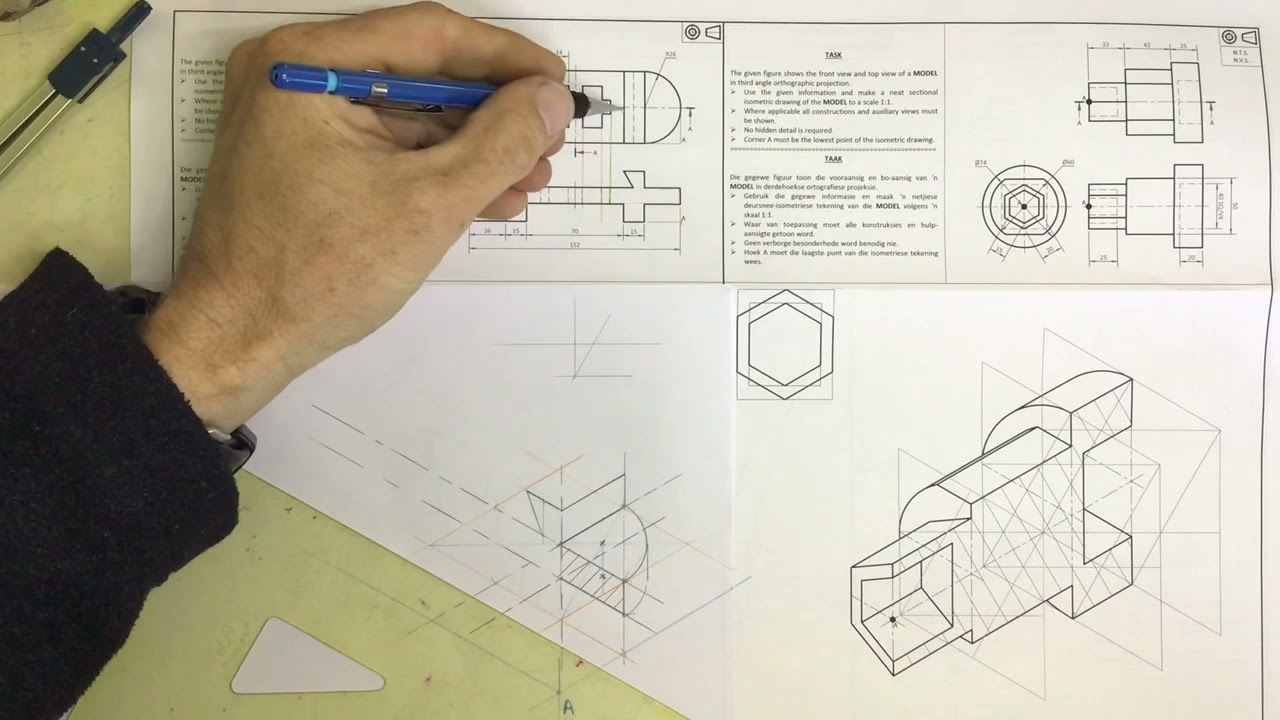 Isometric drawing Gr12 HSE workbook page 5-5 - YouTube