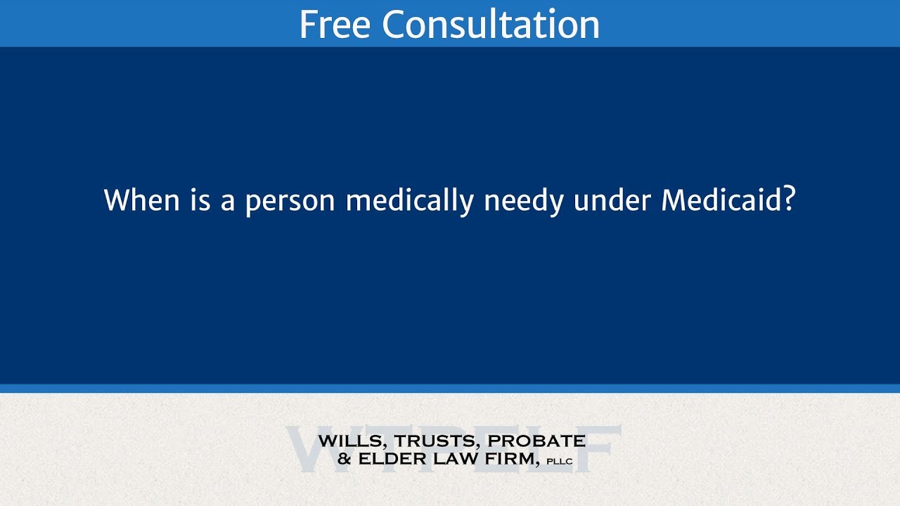 When is a person medically needy under Medicaid? - YouTube