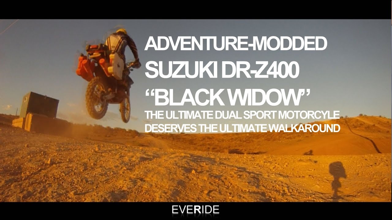 Adventure Modded Suzuki DRZ 400 "BLACK WIDOW" WalkAround o#o - YouTube